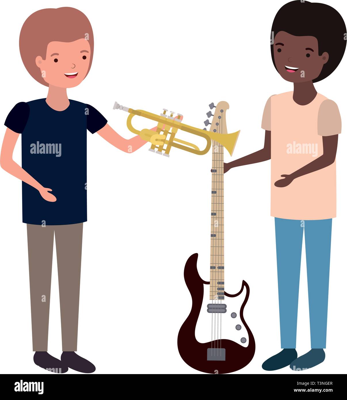 men with musical instruments character Stock Vector Image & Art - Alamy
