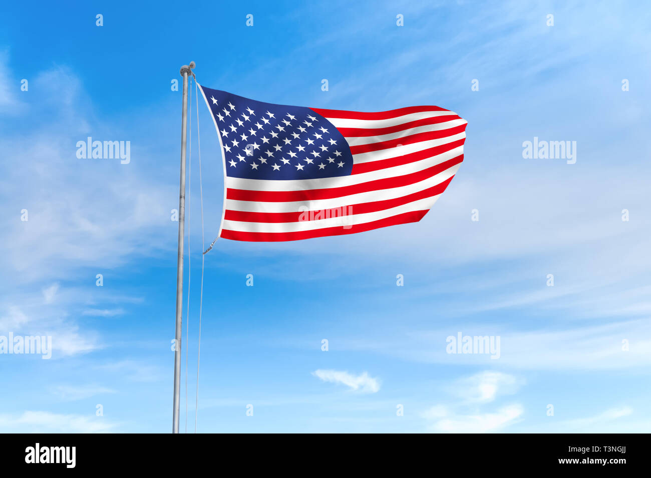 American Flag Blowing In The Wind High Resolution Stock Photography and ...