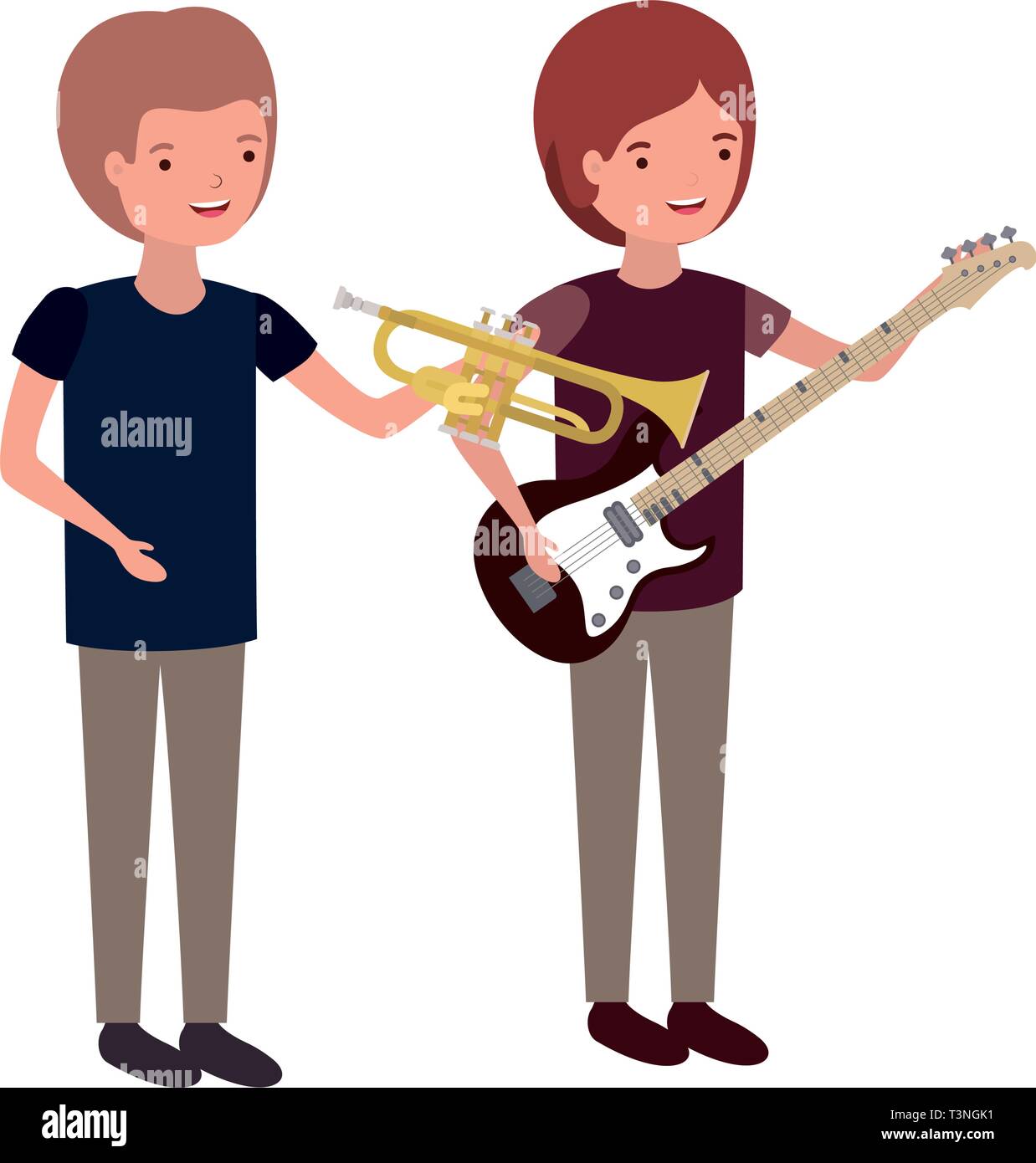 men with musical instruments character Stock Vector Image & Art - Alamy