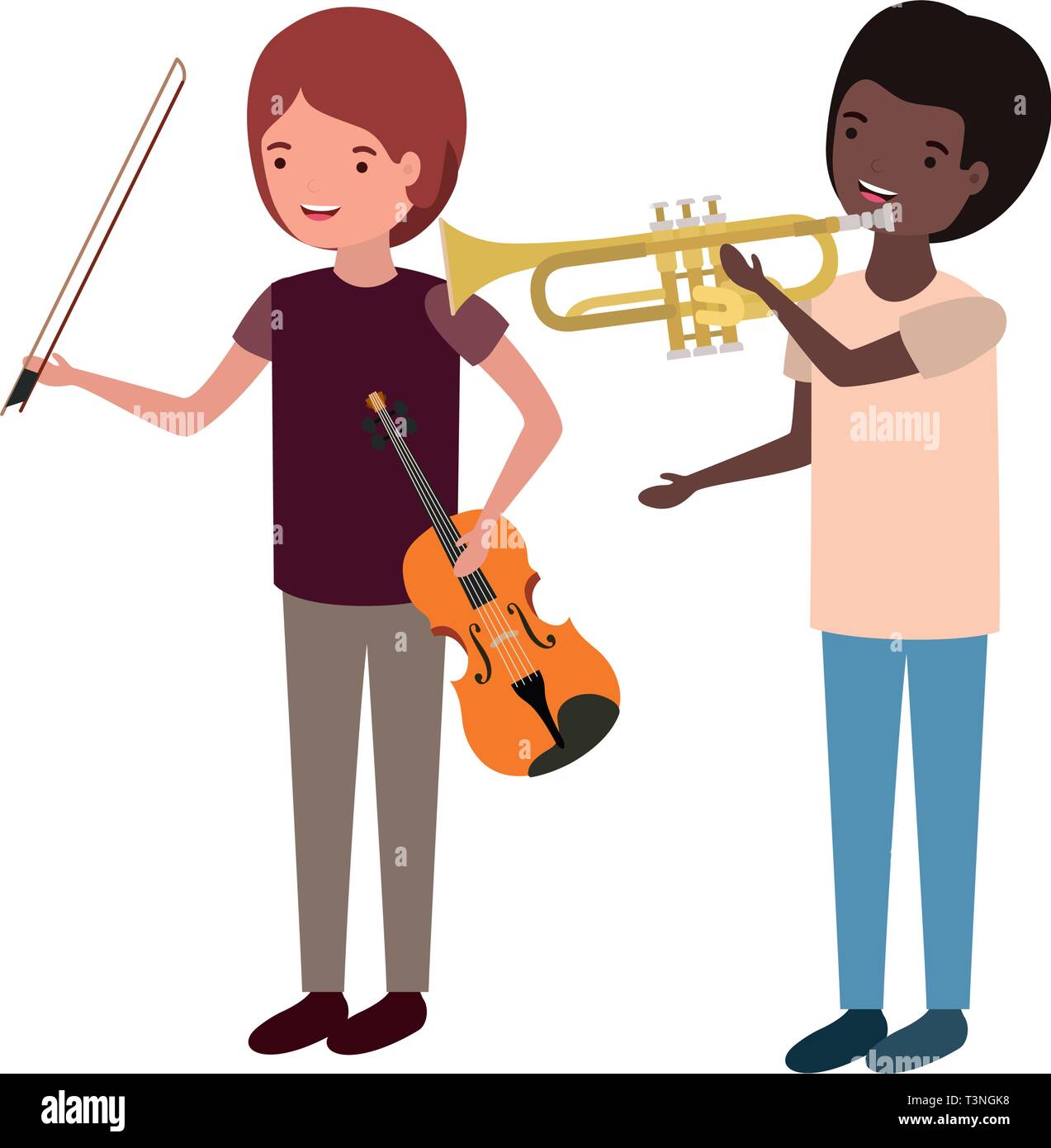 men with musical instruments character Stock Vector Image & Art - Alamy