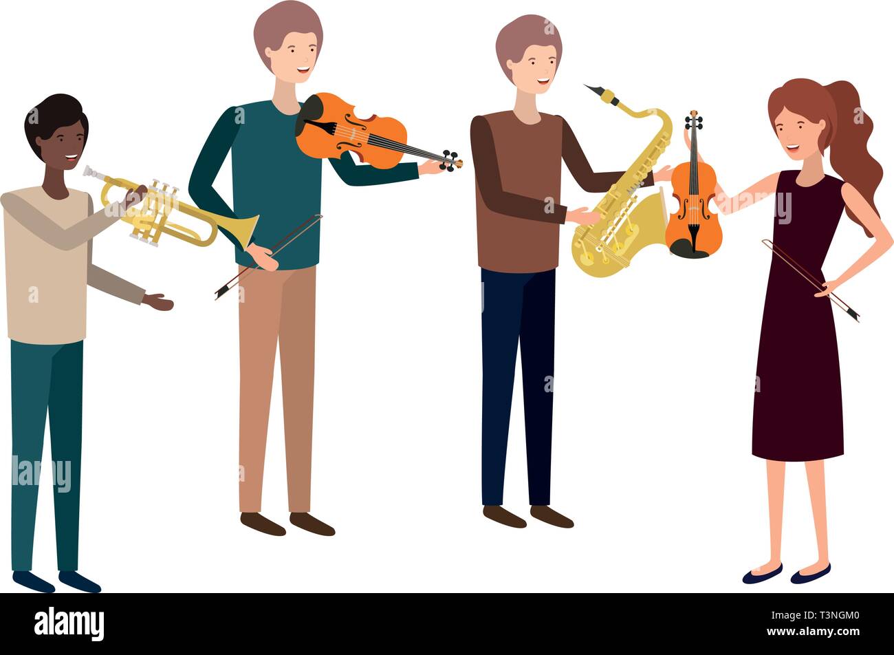 group of people with musical instruments Stock Vector Image & Art - Alamy