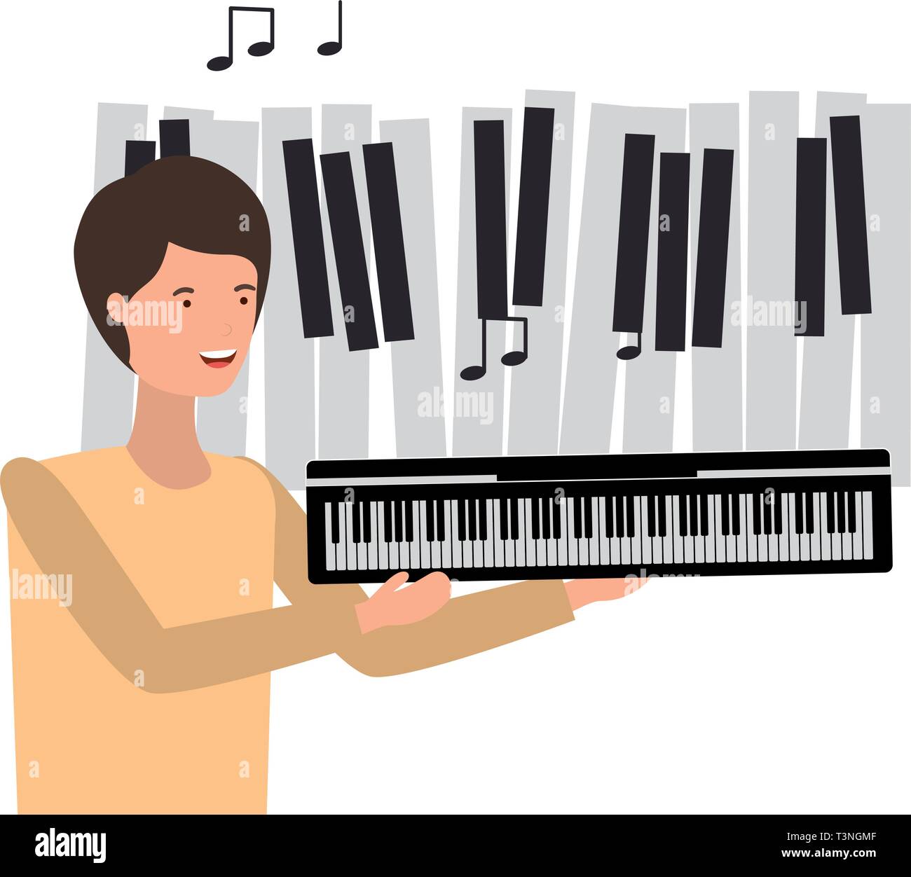 pattern of man with piano keyboard character Stock Vector Image & Art ...