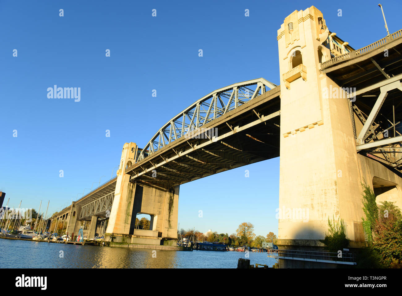 Vancouver Burrard Bridge is an Art Deco style bridge crossing False ...