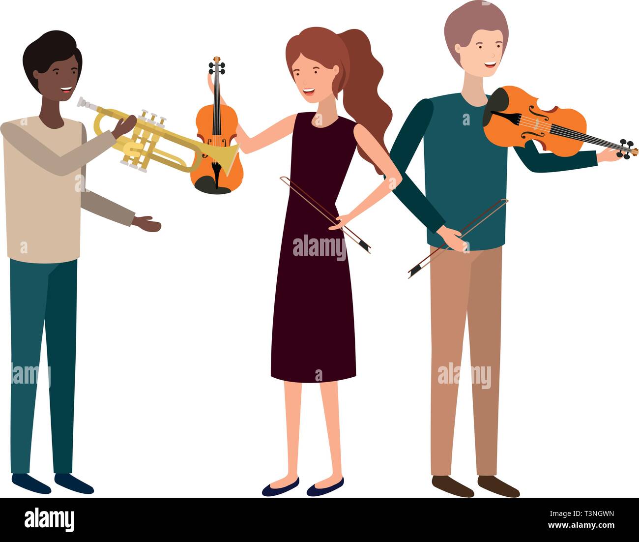 group of people with musical instruments Stock Vector Image & Art - Alamy