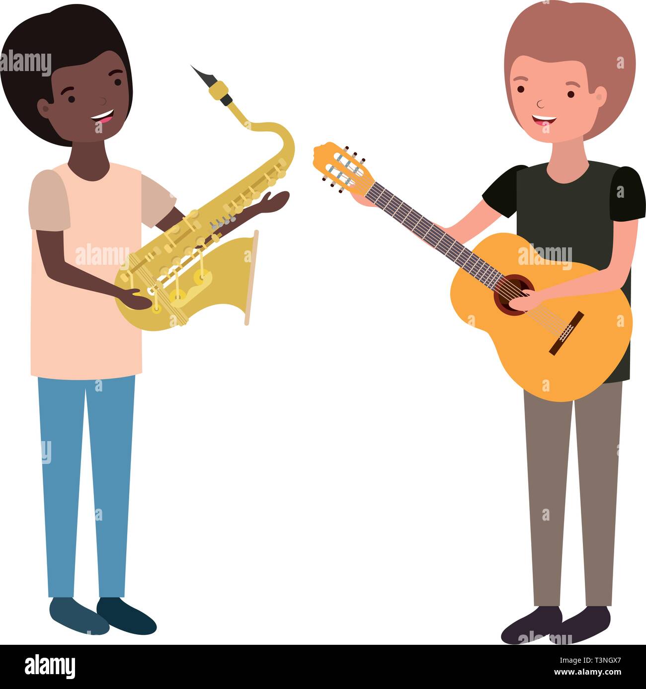 men with musical instruments character Stock Vector Image & Art - Alamy