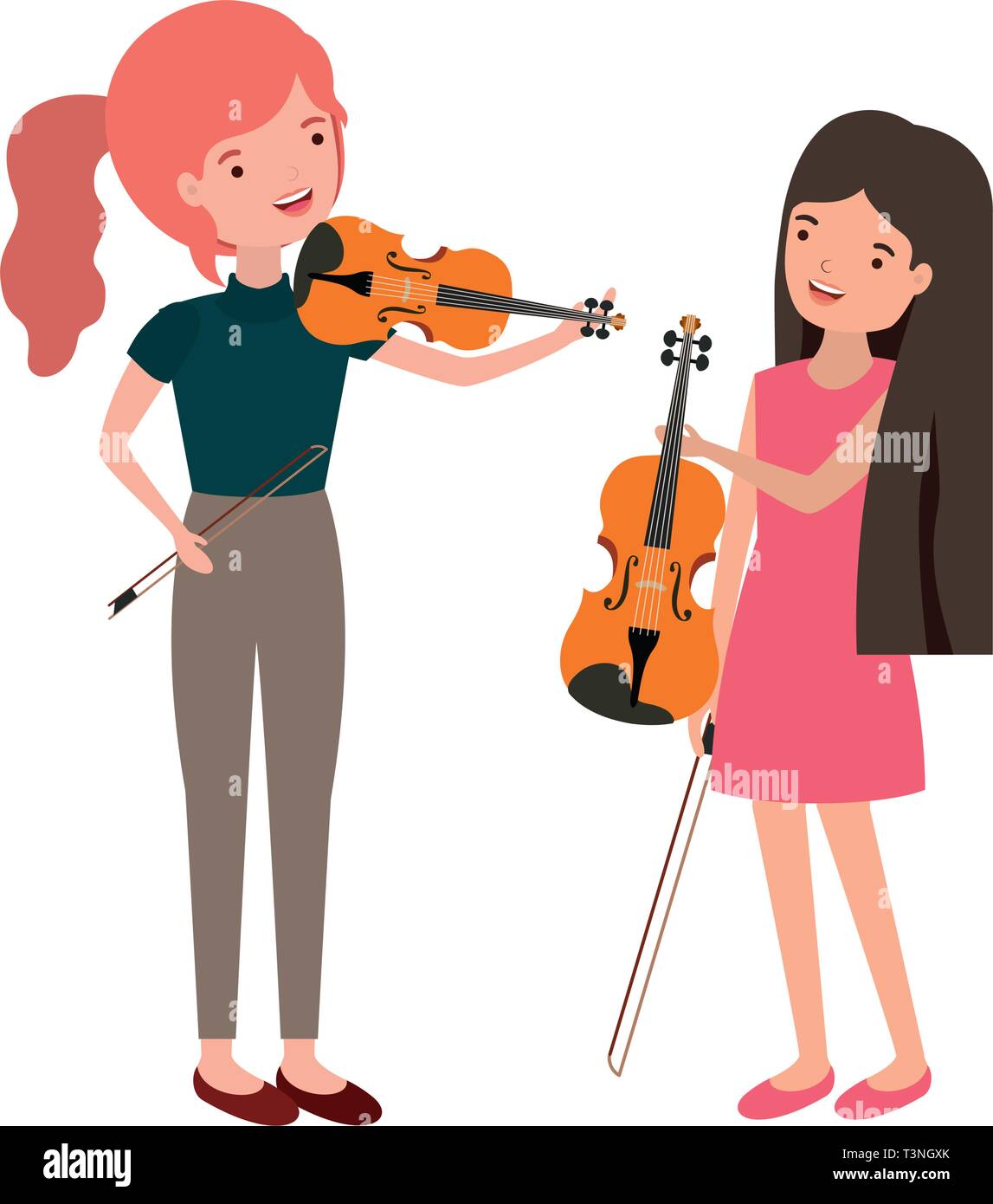 women with musical instruments character Stock Vector Image & Art - Alamy