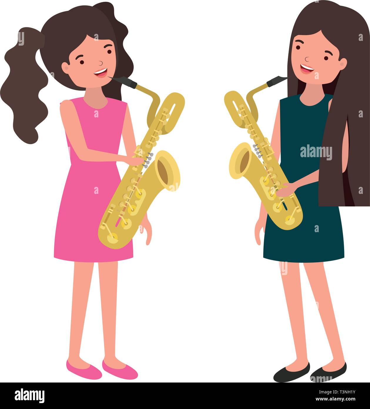 women with musical instruments character Stock Vector Image & Art - Alamy