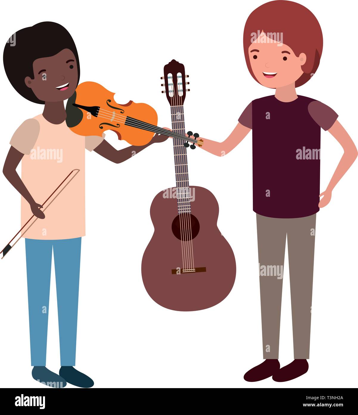 men with musical instruments character Stock Vector Image & Art - Alamy