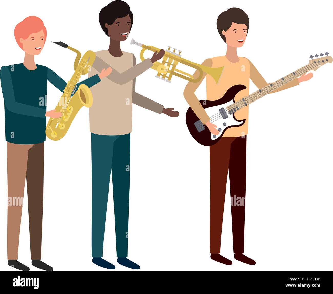 men with musical instruments character Stock Vector Image & Art - Alamy