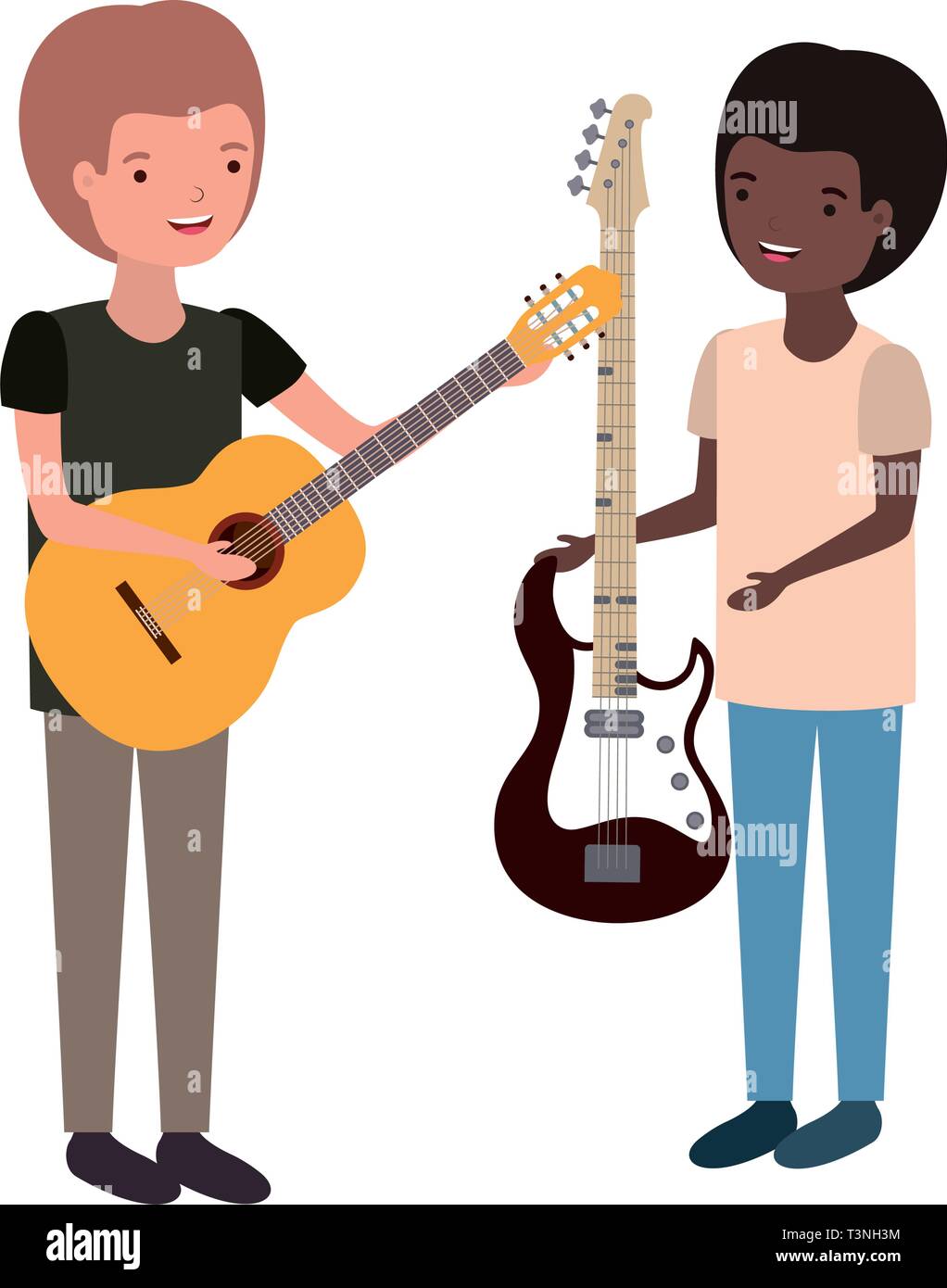 men with musical instruments character Stock Vector Image & Art - Alamy