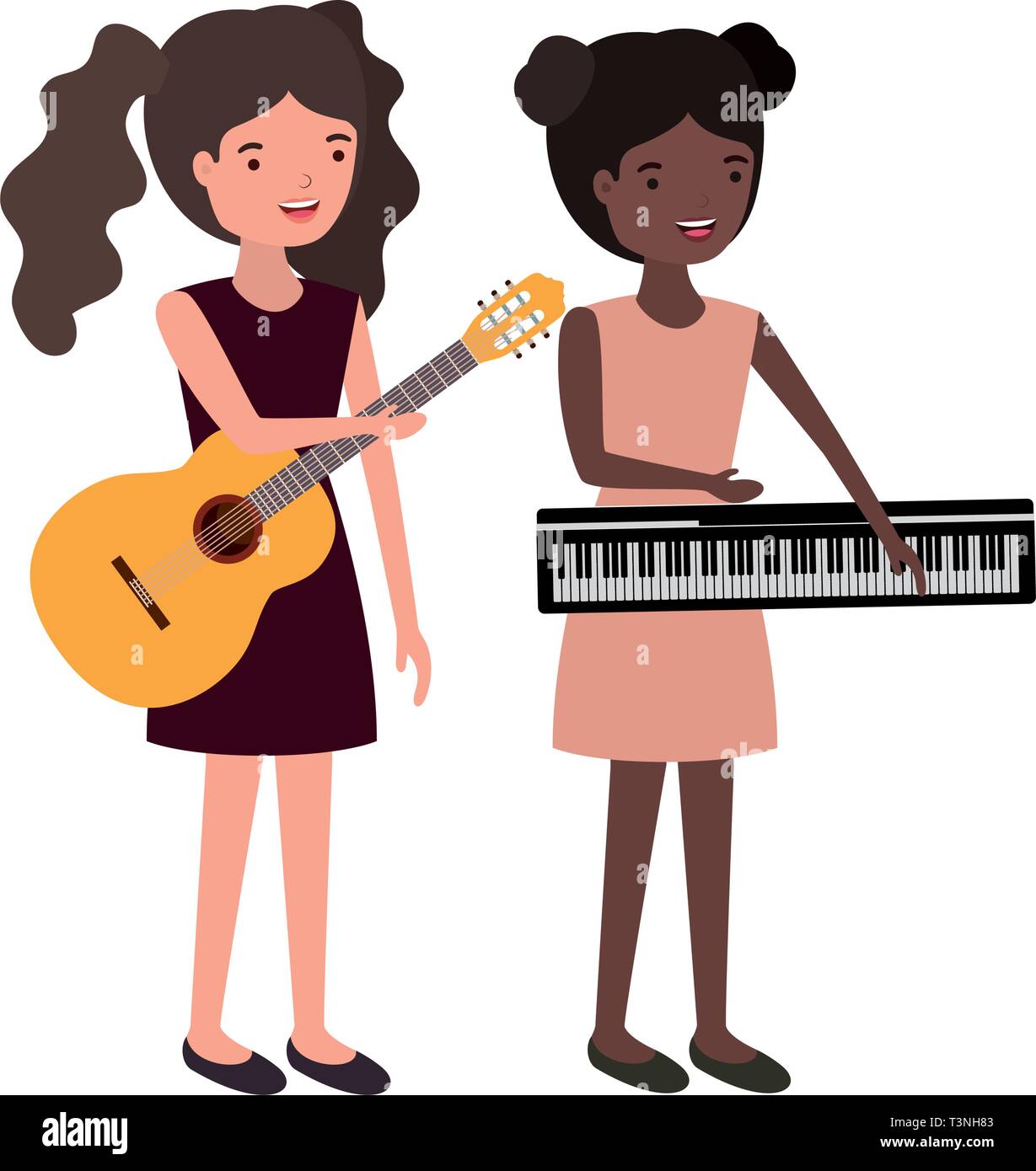 women with musical instruments character Stock Vector Image & Art - Alamy