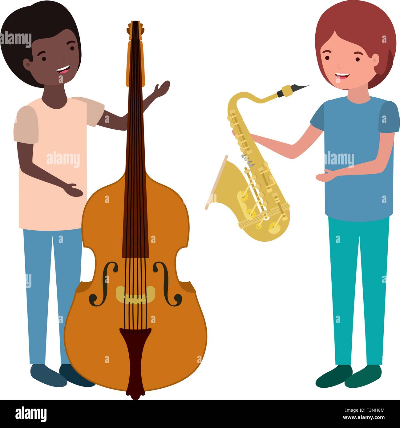 men with musical instruments character Stock Vector Image & Art - Alamy