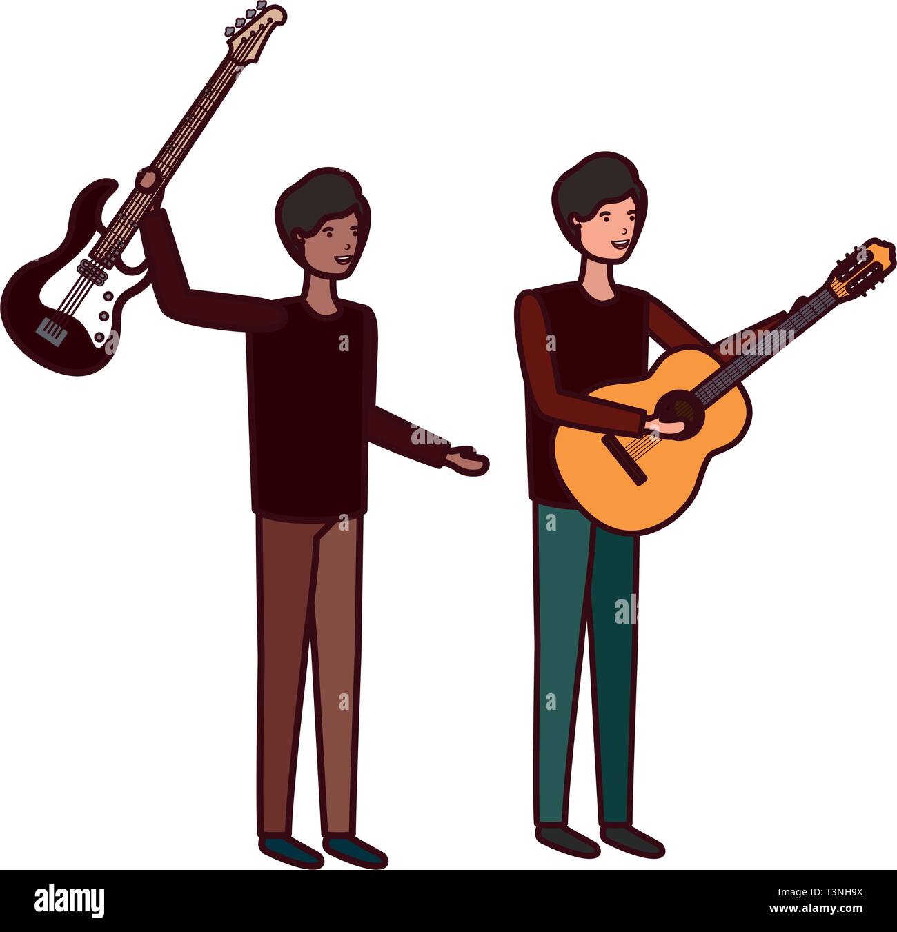 men with musical instruments character Stock Vector Image & Art - Alamy