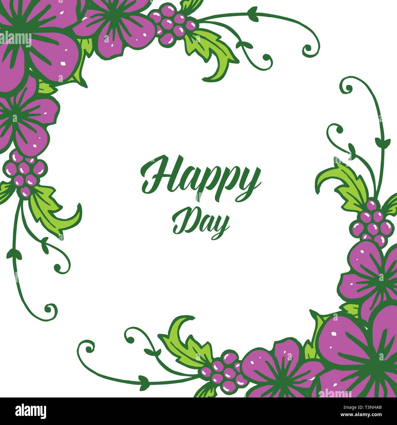 Vector illustration decoration happy day for banner happy day hand ...