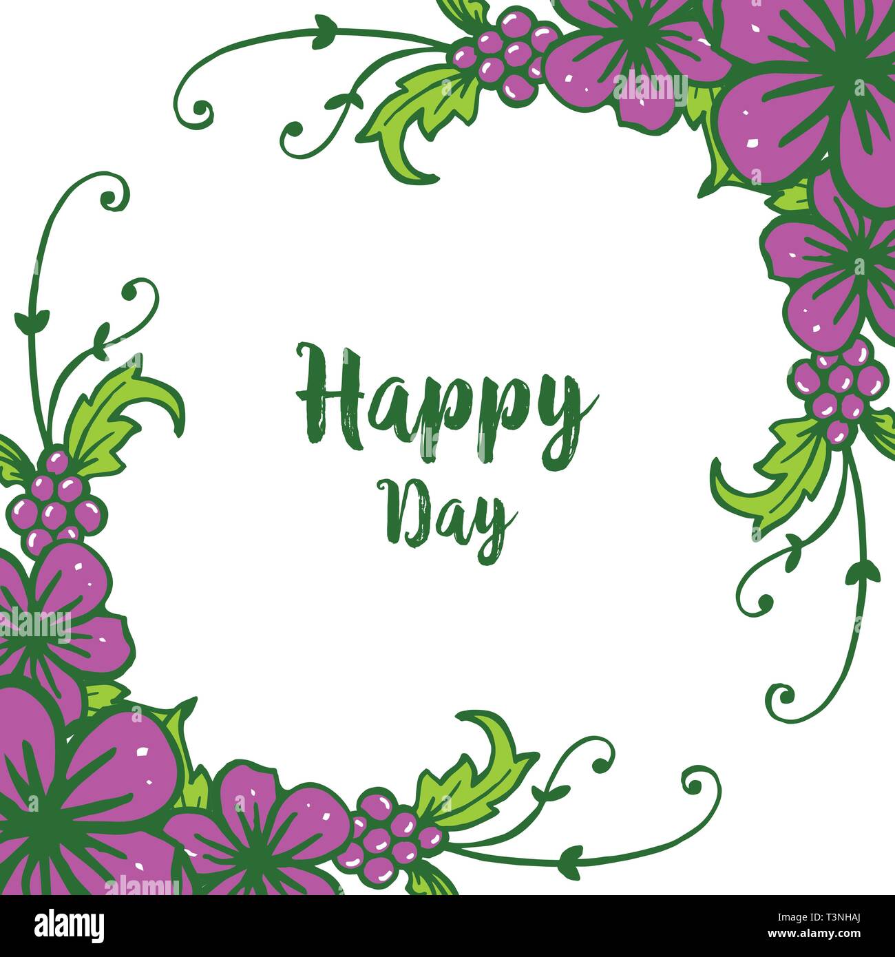 Vector illustration decoration happy day for banner happy day hand ...