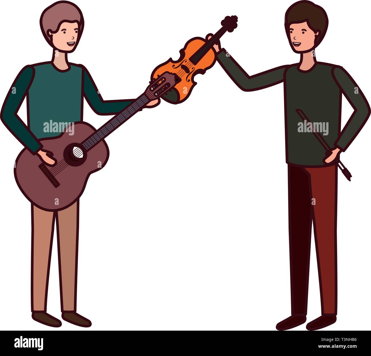 men with musical instruments character Stock Vector Image & Art - Alamy