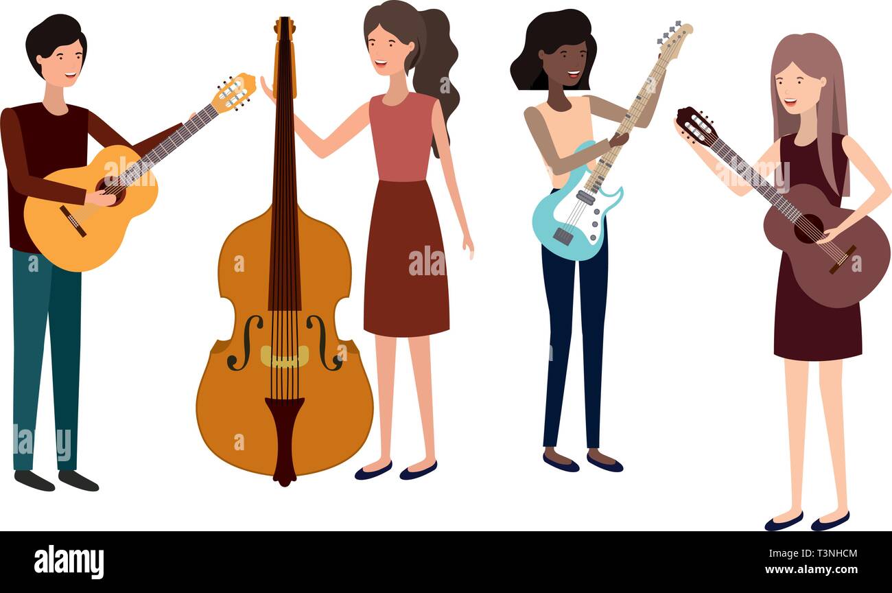group of people with musical instruments Stock Vector Image & Art - Alamy