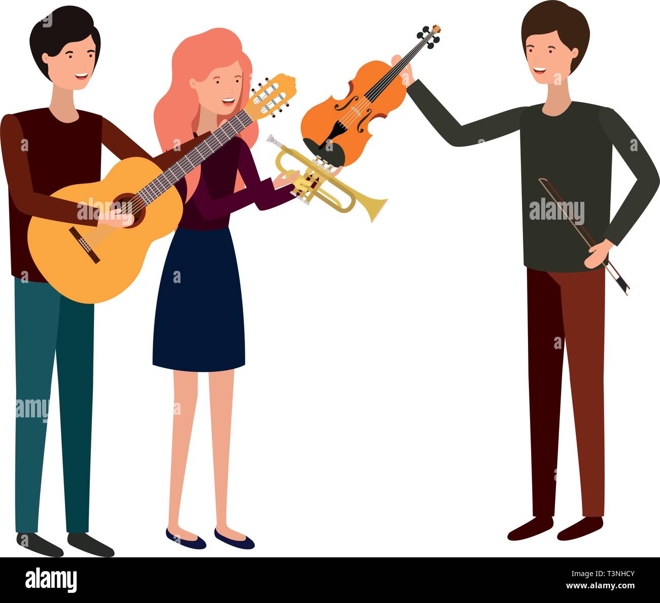 group of people with musical instruments Stock Vector Image & Art - Alamy