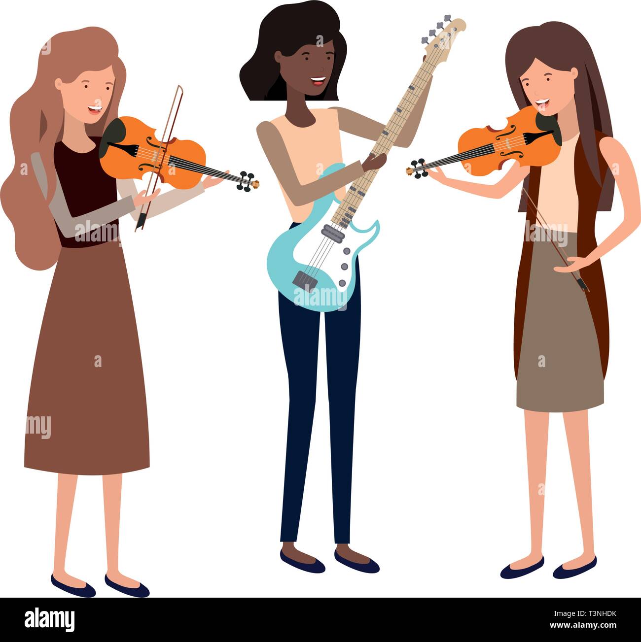 women with musical instruments character Stock Vector Image & Art - Alamy