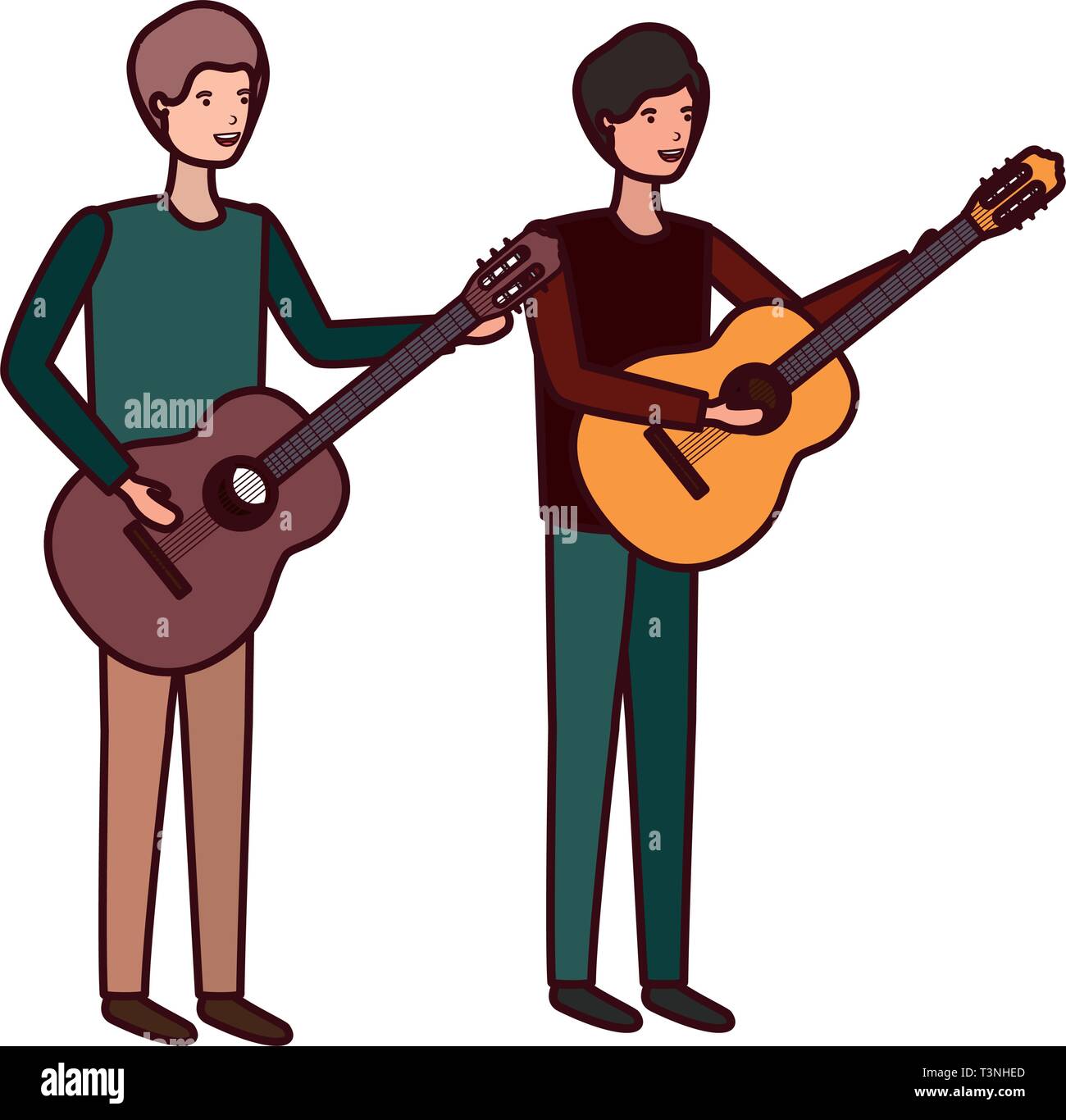 men with musical instruments character Stock Vector Image & Art - Alamy