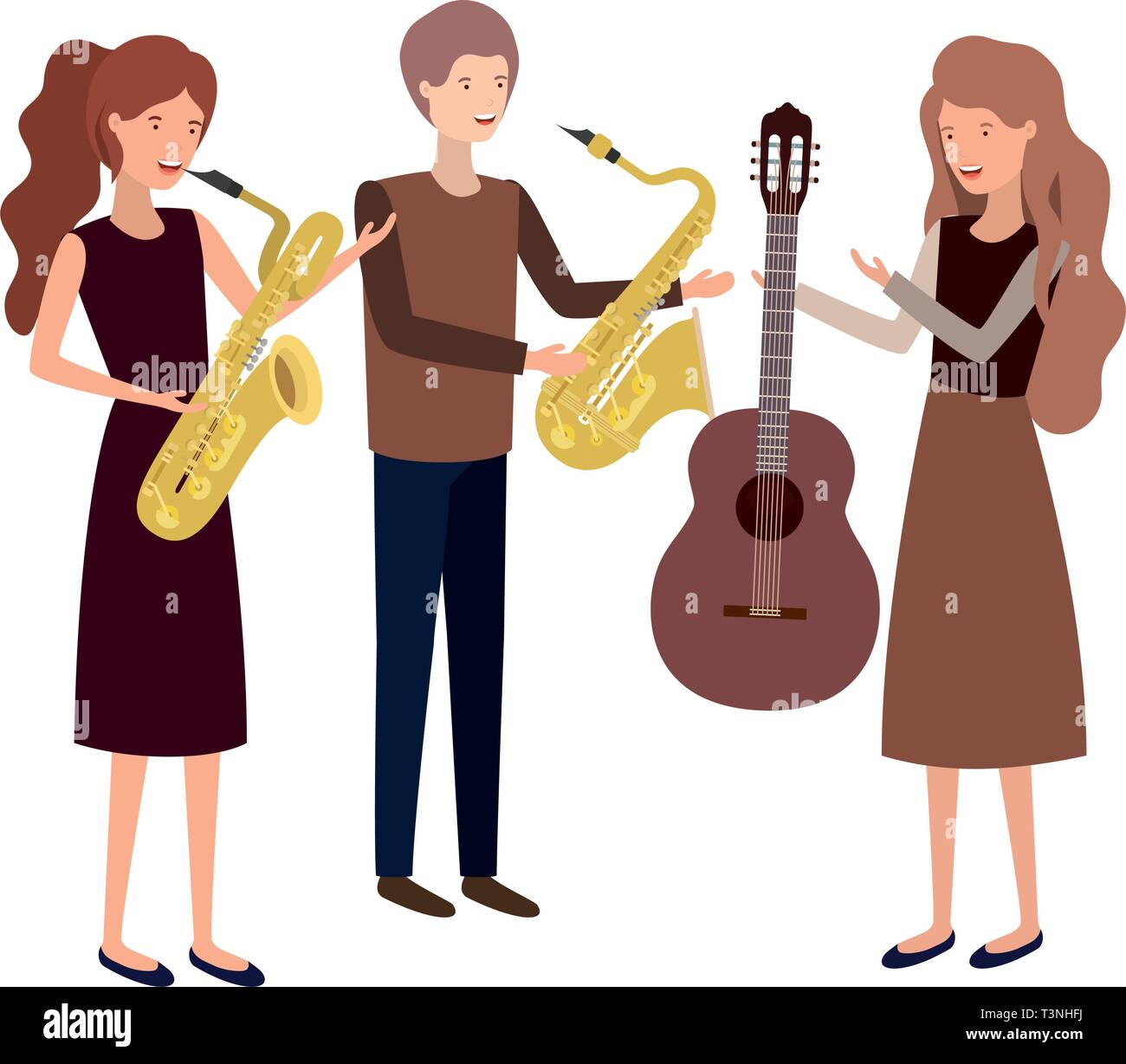 group of people with musical instruments Stock Vector Image & Art - Alamy