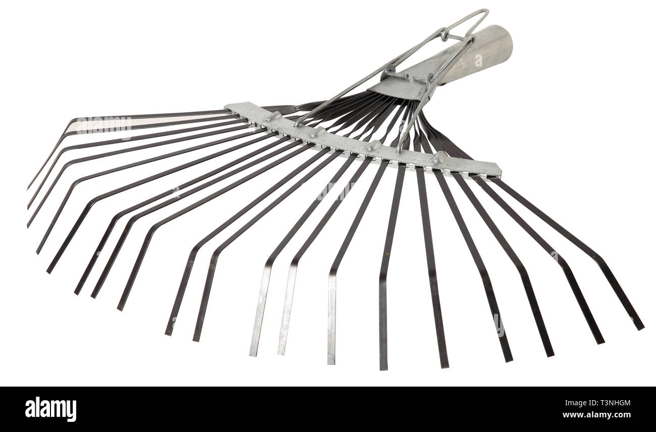 lawn rake isolated on white Stock Photo - Alamy