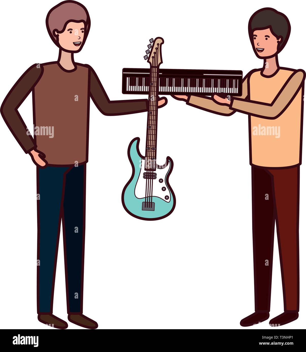 men with musical instruments character Stock Vector Image & Art - Alamy