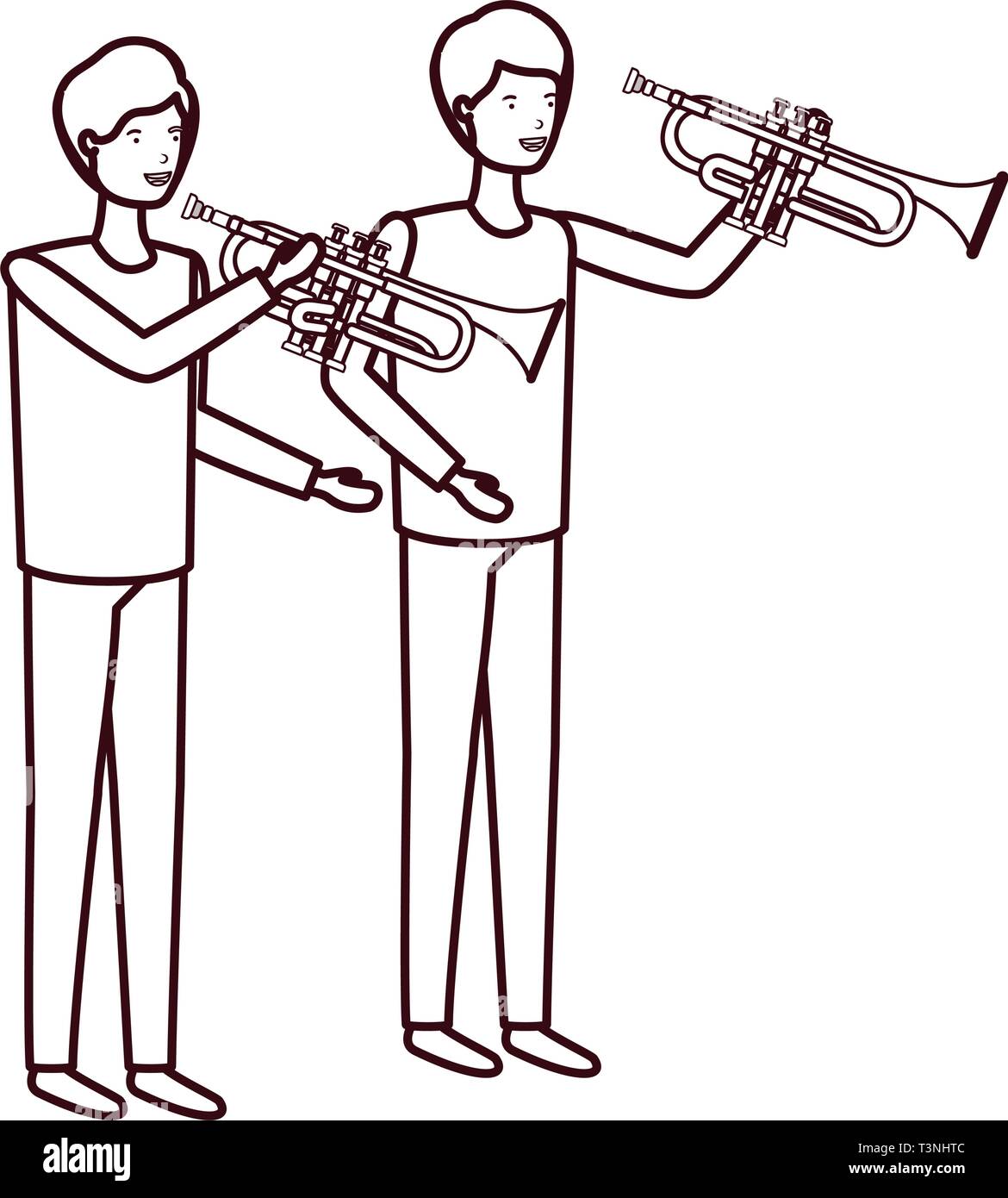 men with musical instruments character Stock Vector Image & Art - Alamy