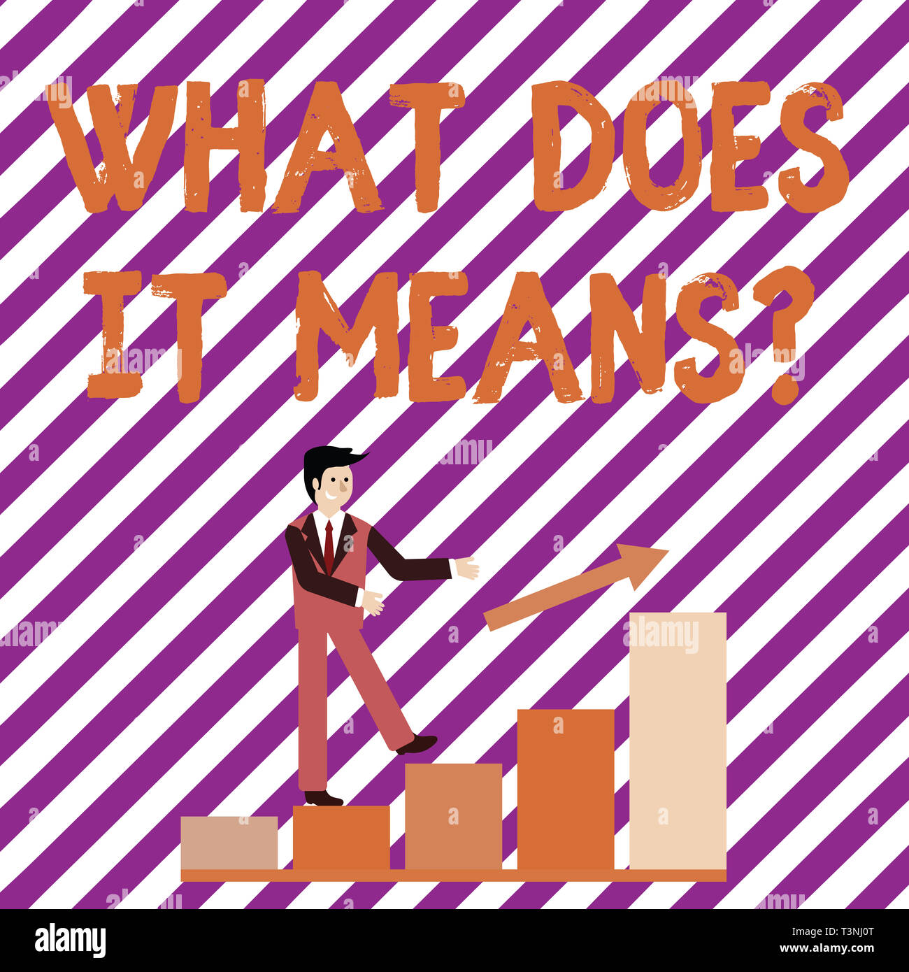 Writing note showing What Does It Means question. Business concept for ...