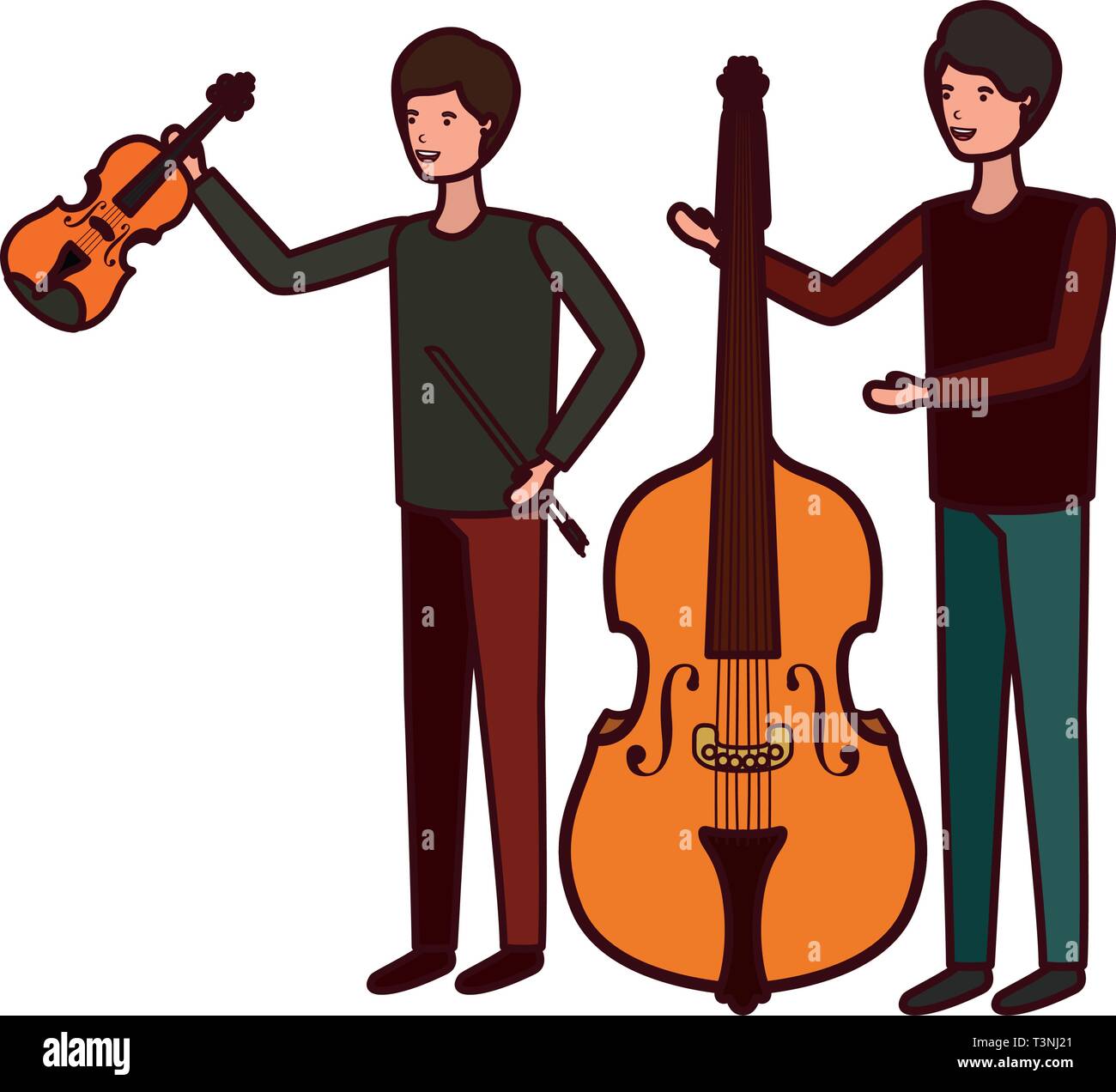 men with musical instruments character Stock Vector Image & Art - Alamy
