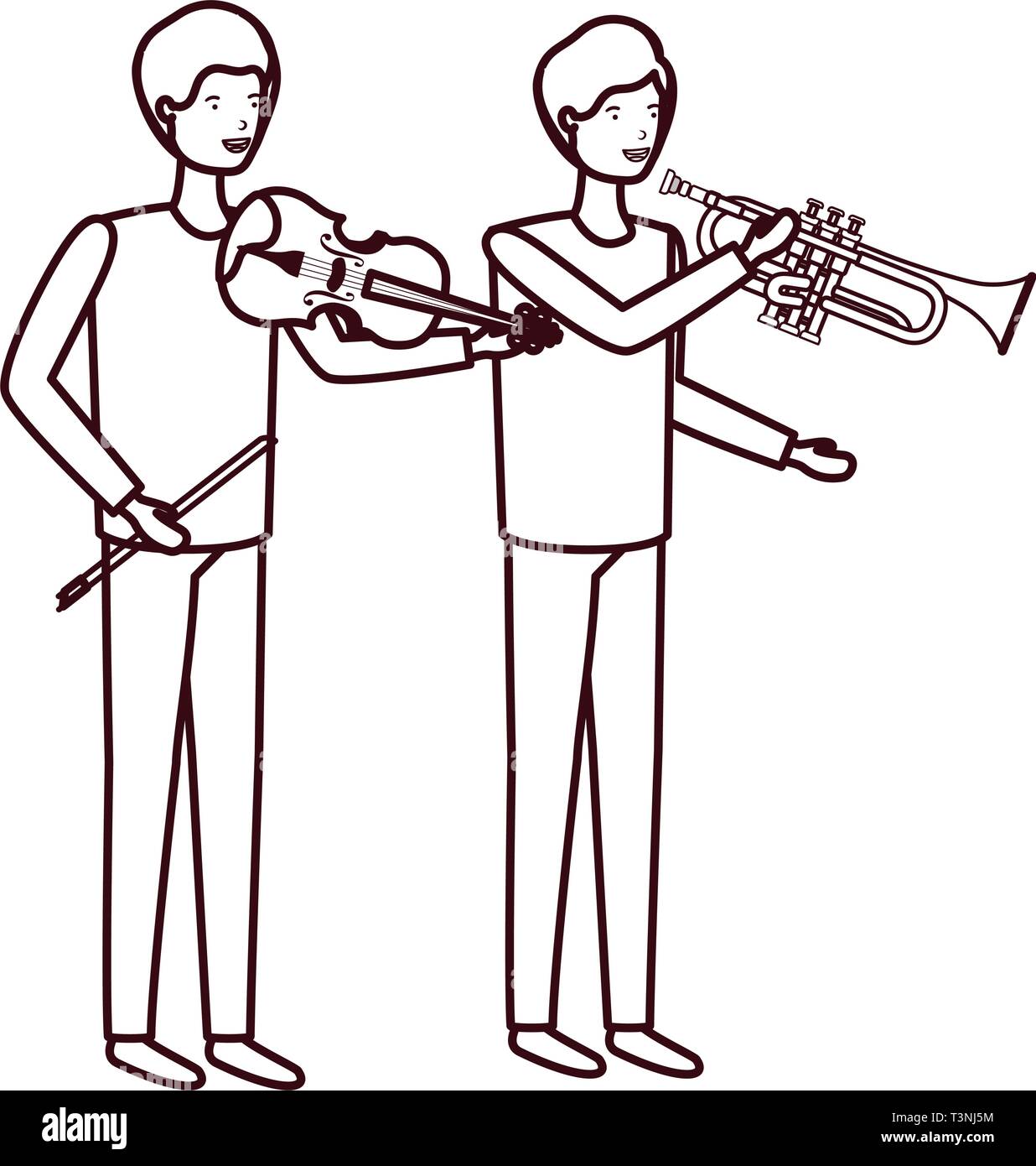 men with musical instruments character Stock Vector Image & Art - Alamy