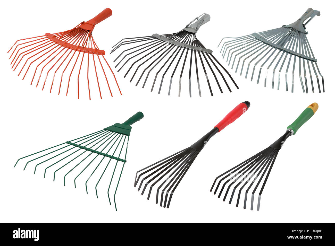 metal rake with handle isolated on white background Stock Photo - Alamy