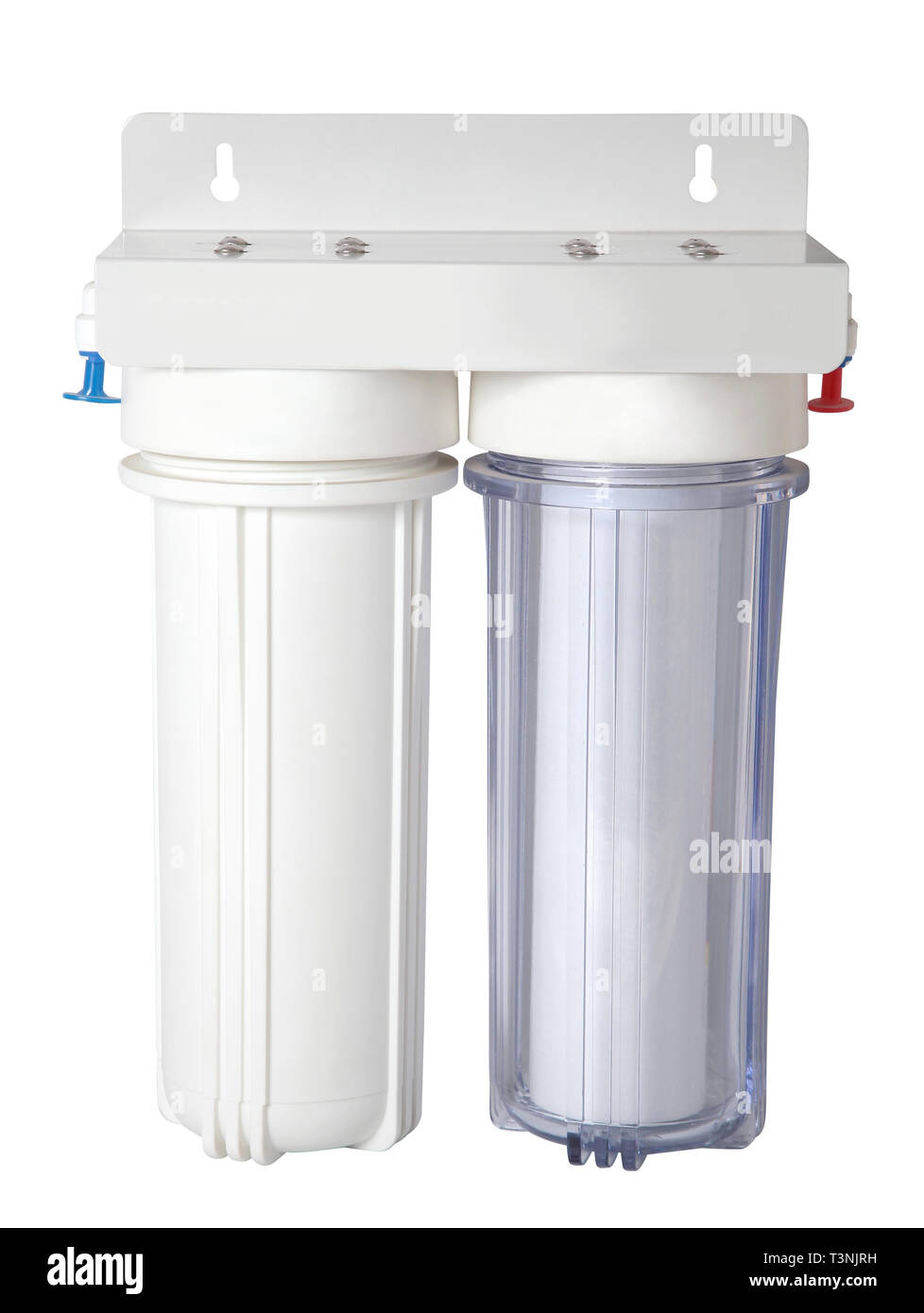 Double water filter for water supply isolated on white background Stock ...