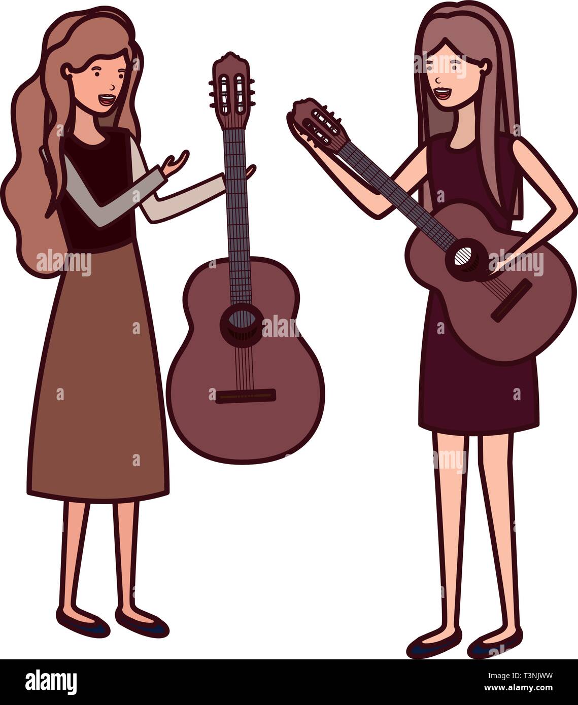 women with musical instruments character Stock Vector Image & Art - Alamy