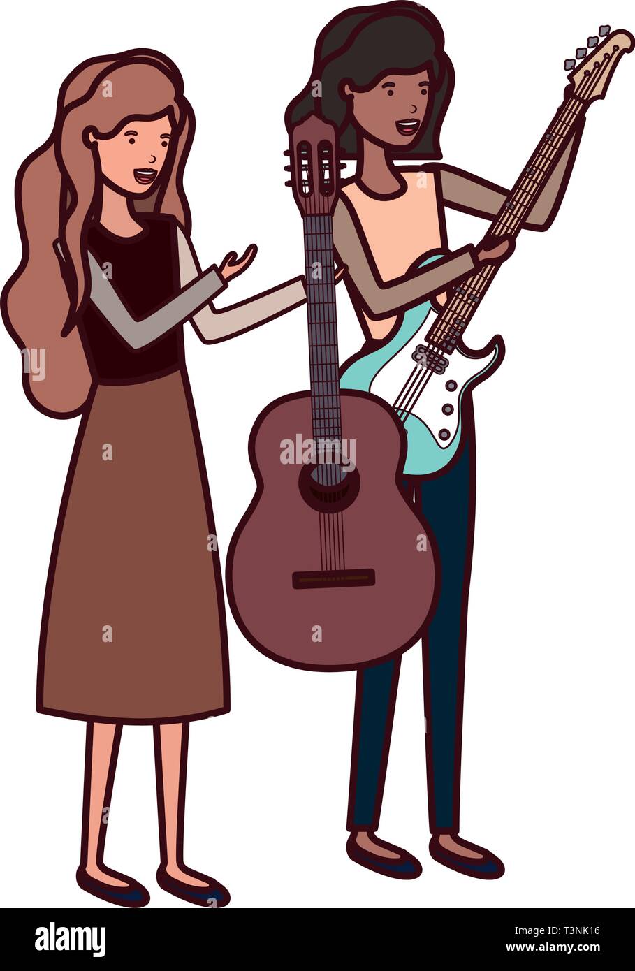 women with musical instruments character Stock Vector Image & Art - Alamy