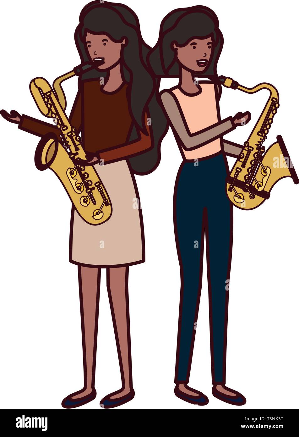 women with musical instruments character Stock Vector Image & Art - Alamy