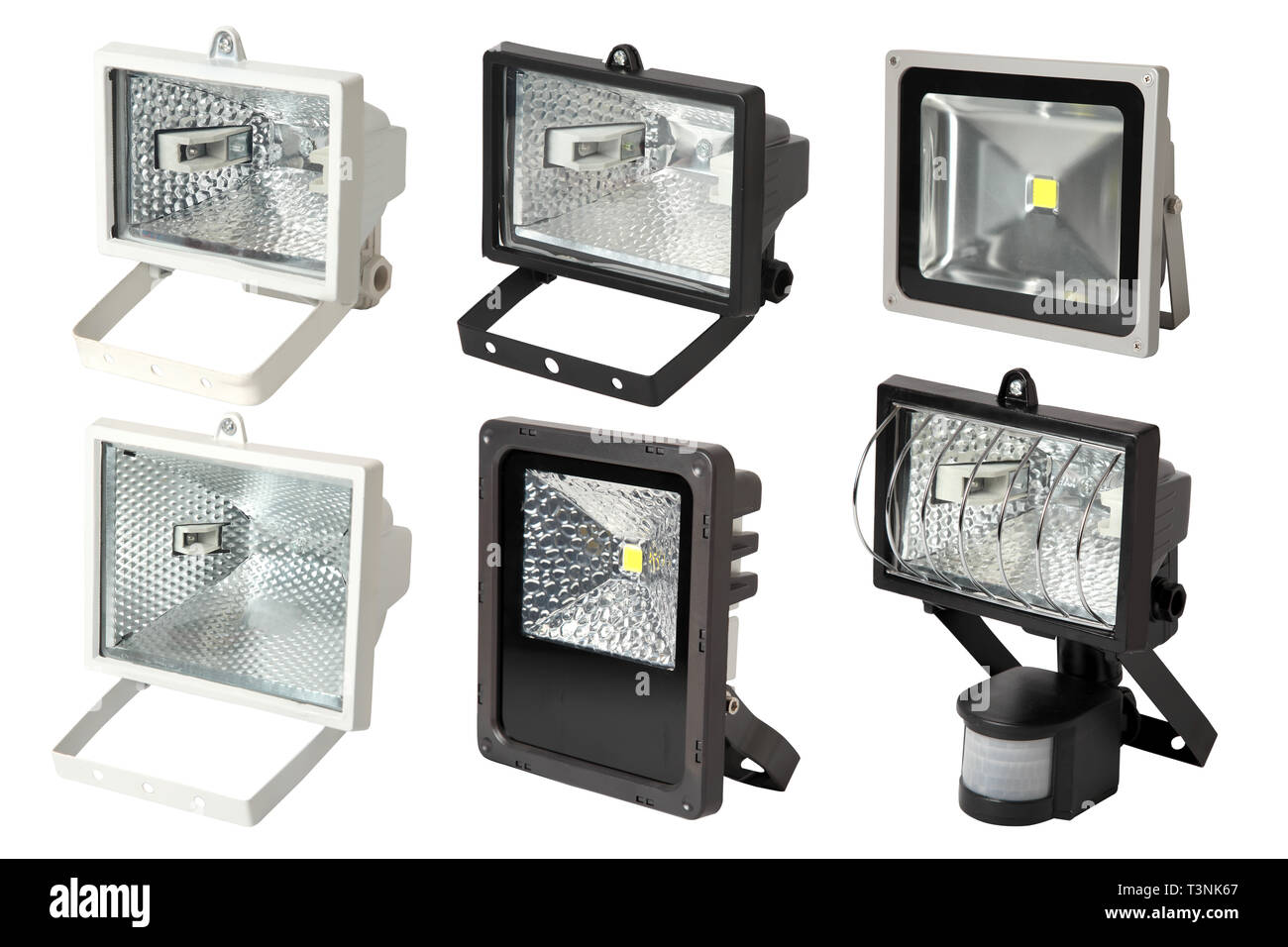 Set of metal garden flashlights. Isolated on white background ...