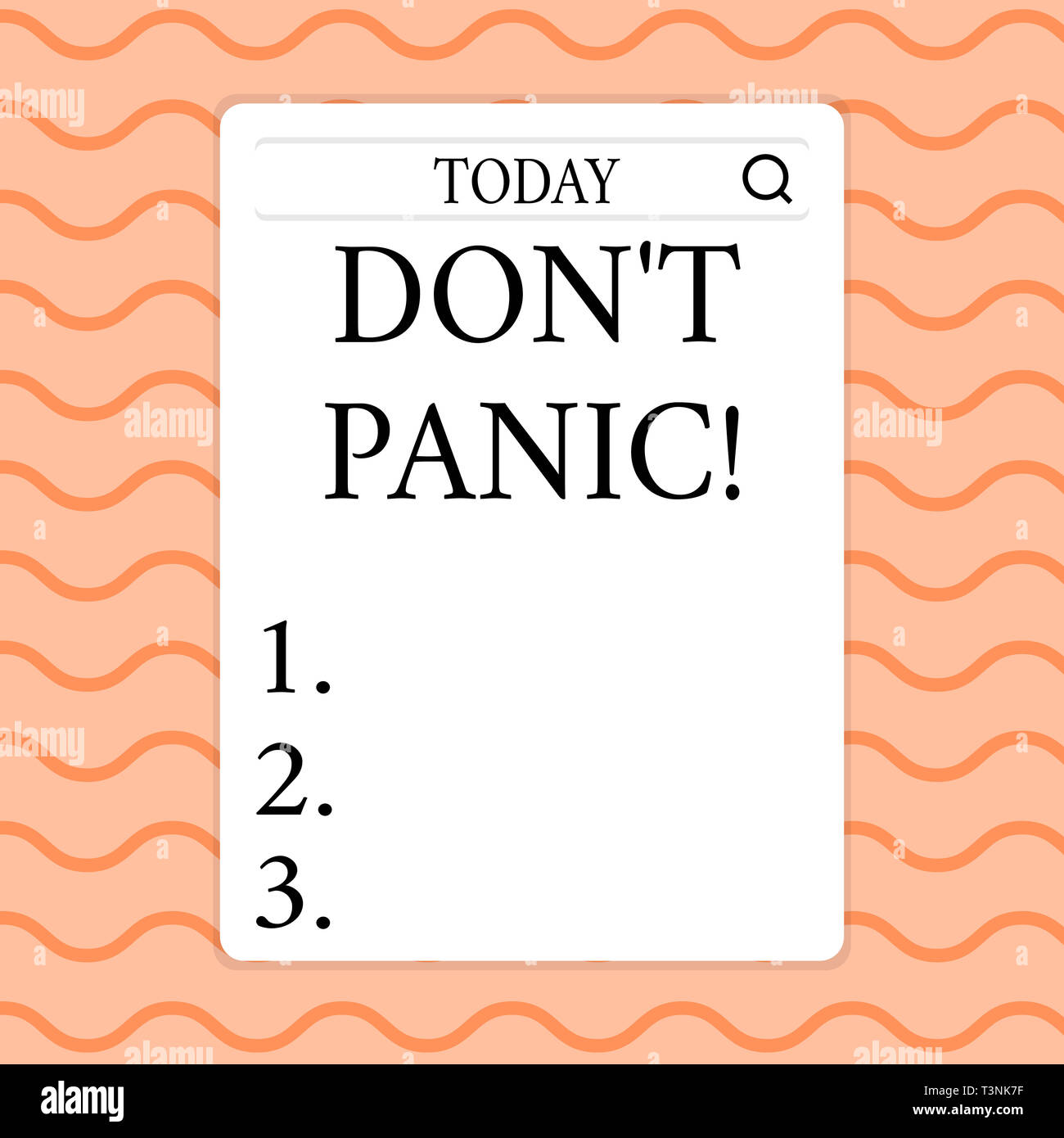 Writing note showing Don T Panic. Business concept for suddenly feel so ...