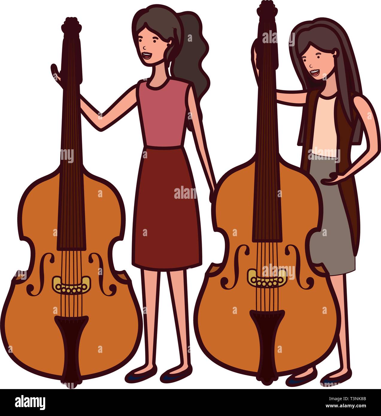 women with musical instruments character Stock Vector Image & Art - Alamy