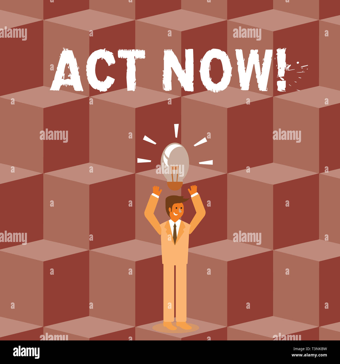 Conceptual hand writing showing Act Now. Concept meaning do not ...