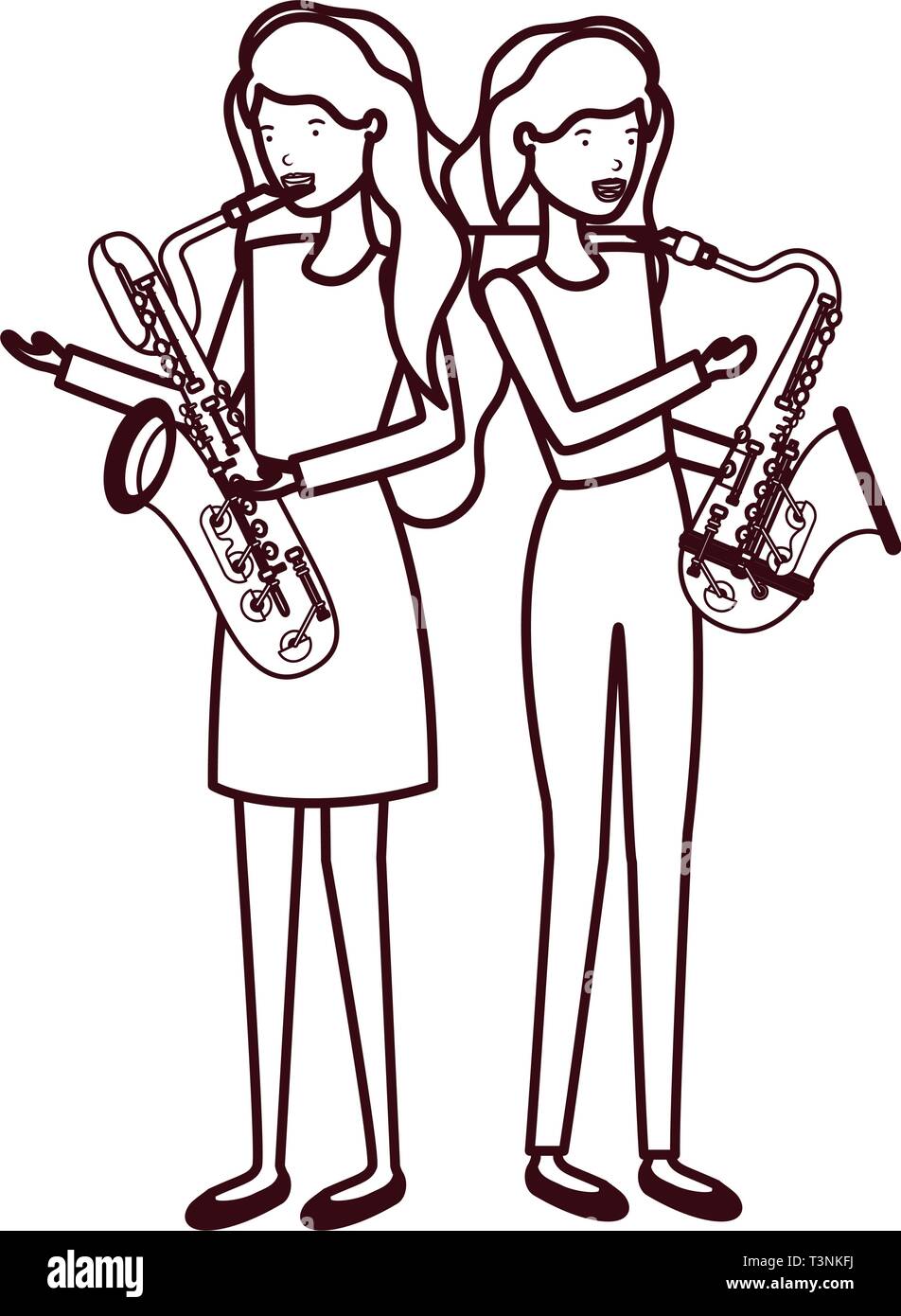 women with musical instruments character Stock Vector Image & Art - Alamy