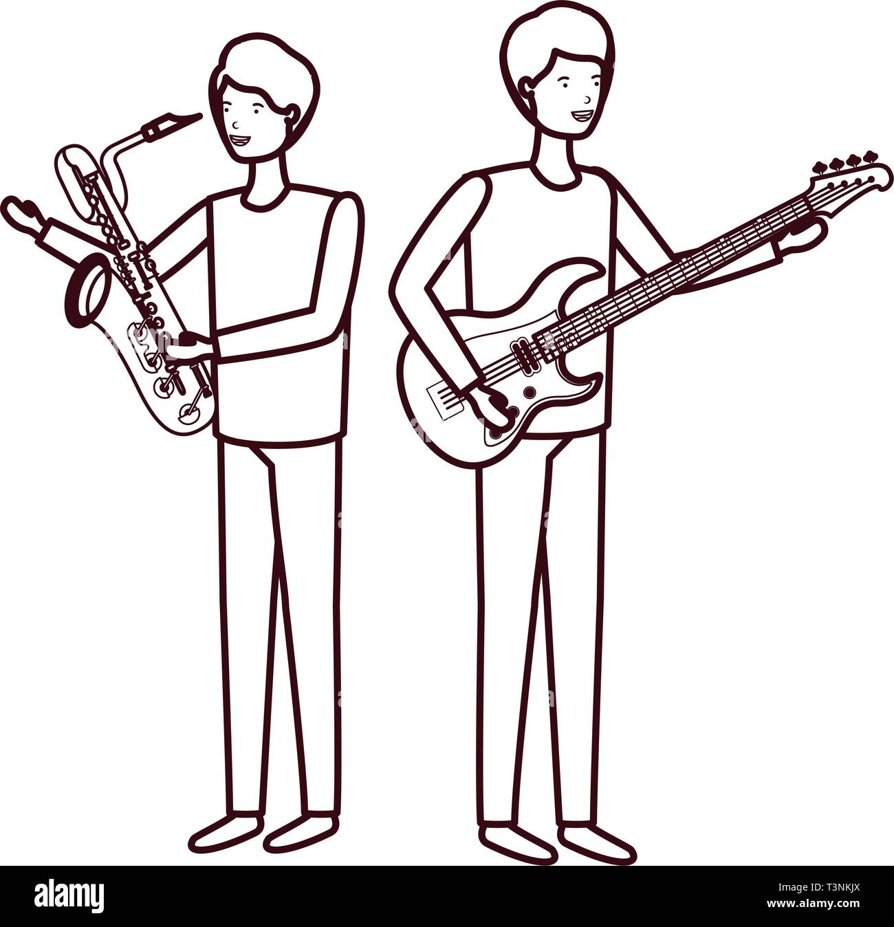 men with musical instruments character Stock Vector Image & Art - Alamy