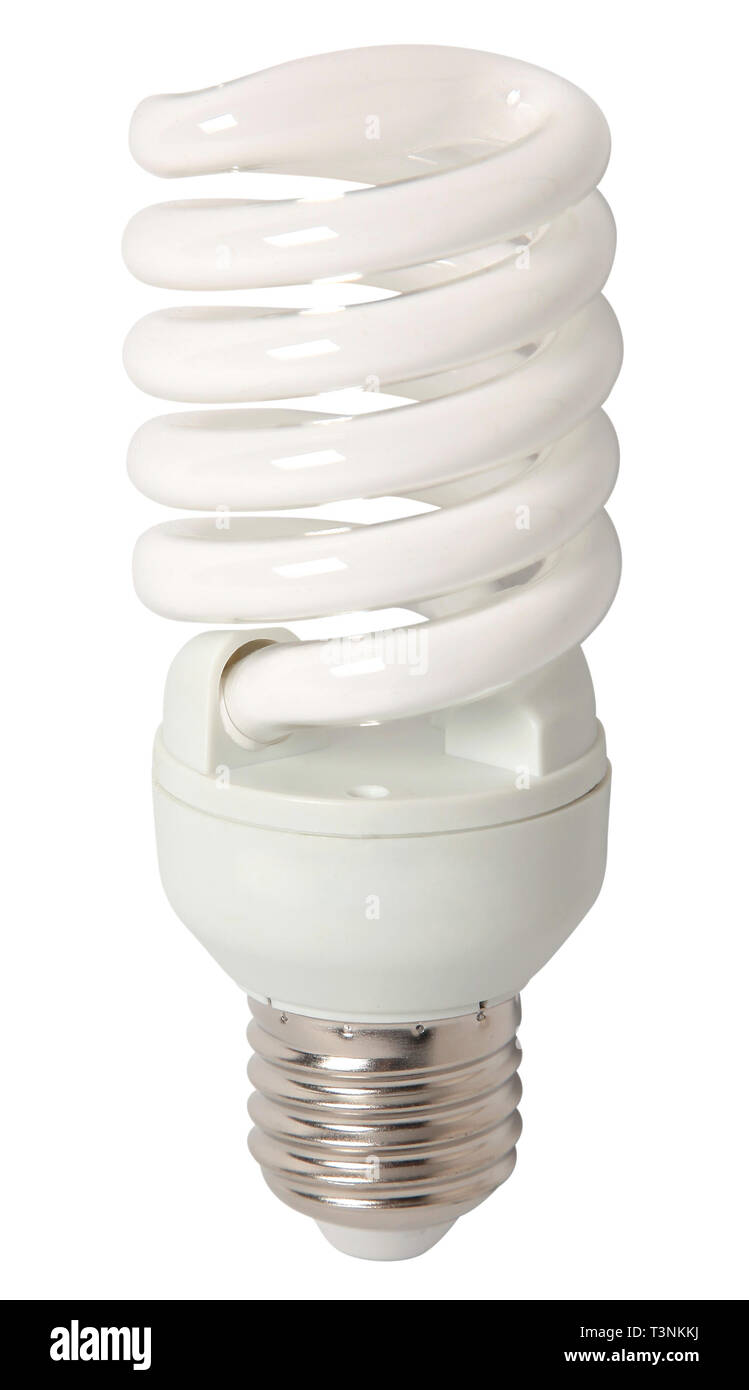 Power save bulb isolated on white background. Lightbulb Stock Photo - Alamy