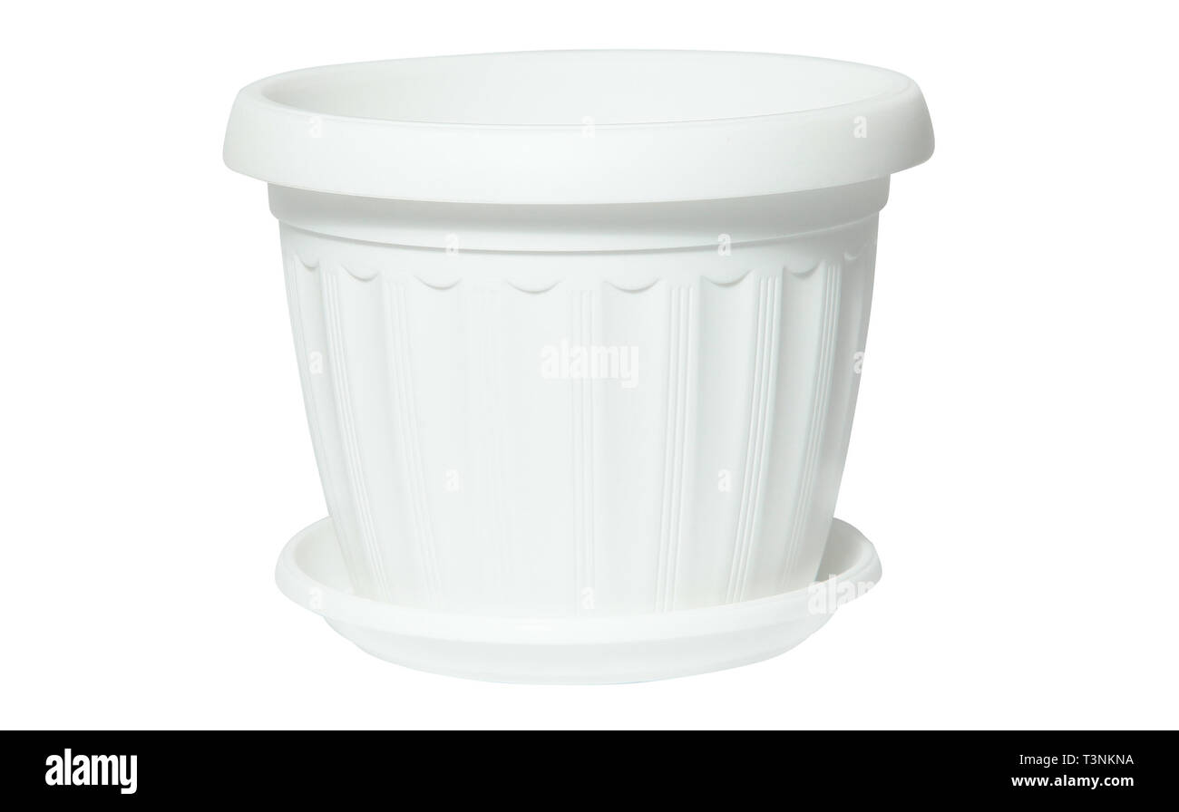 Plastic flower pot isolated Stock Photo - Alamy