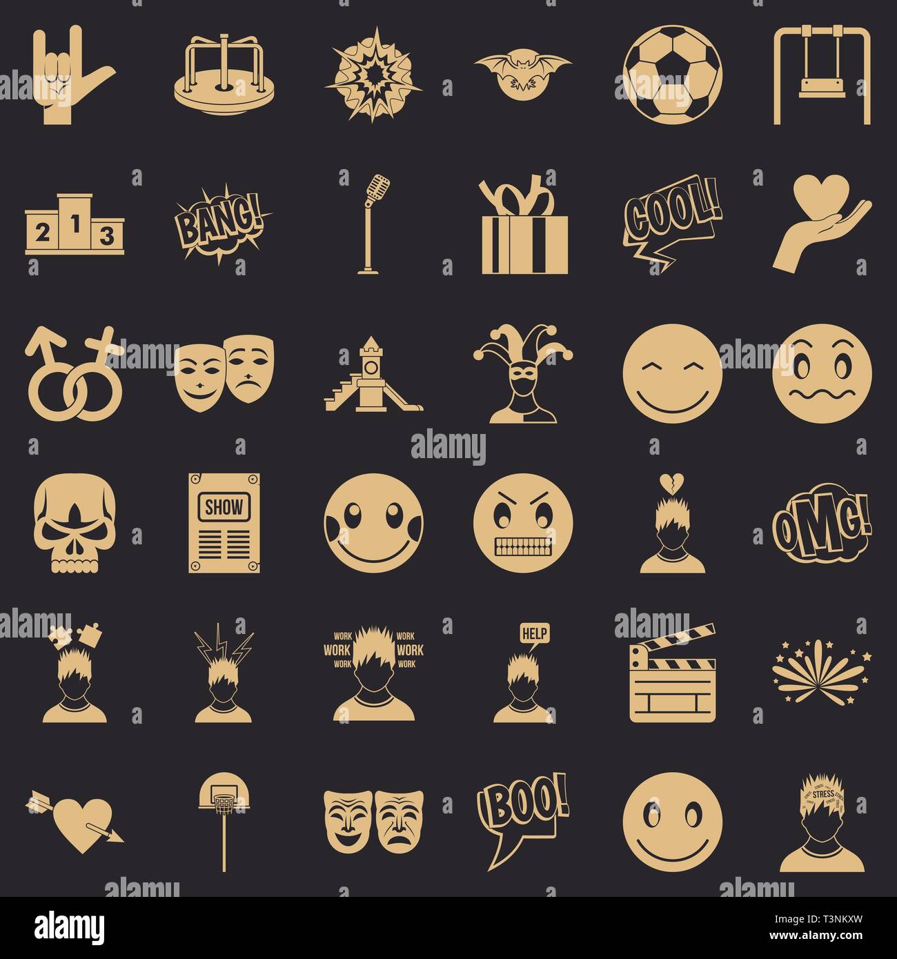 Face emotion icons set, simple style Stock Vector Image & Art - Alamy