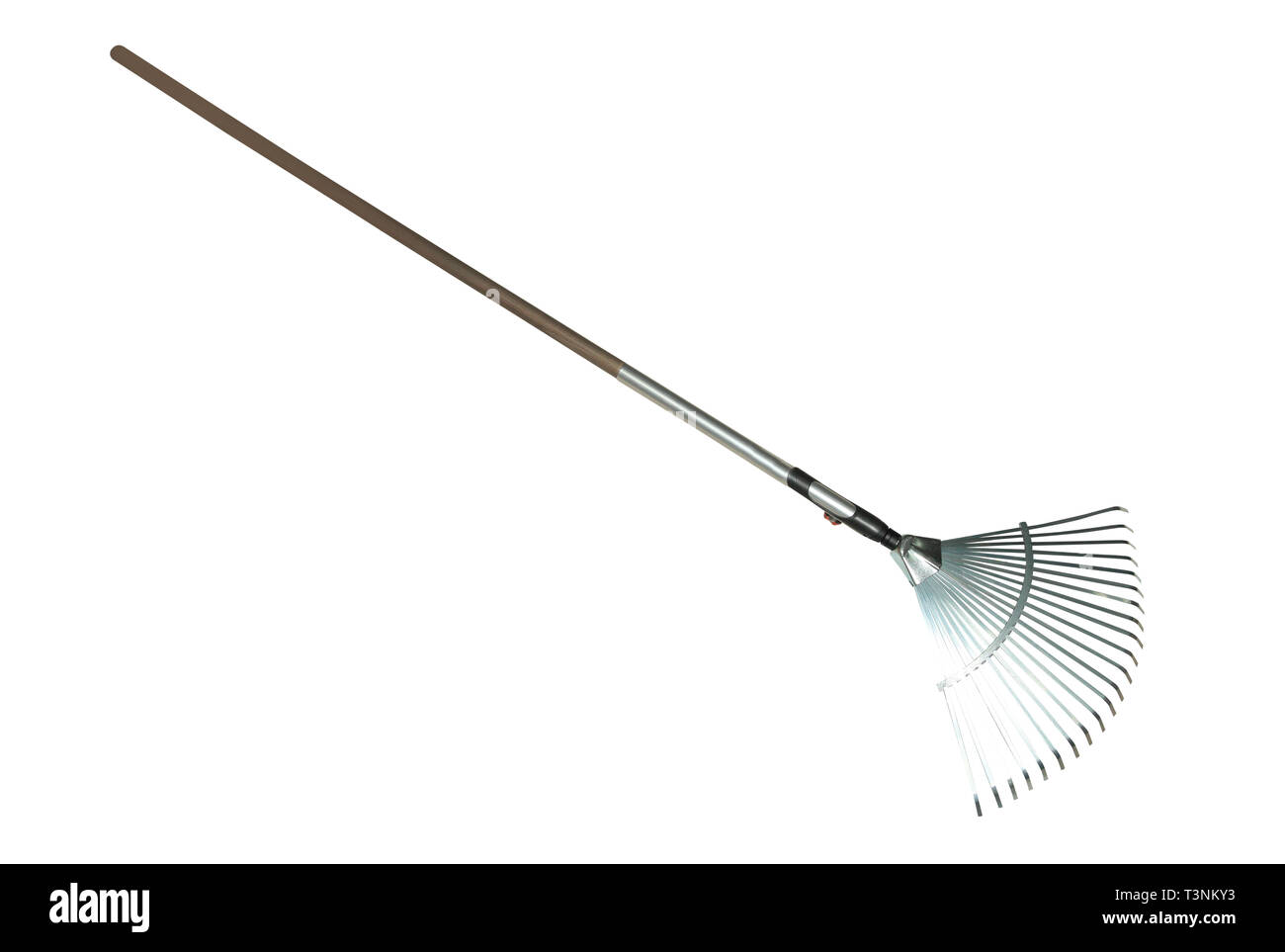 metal rake with handle isolated on white background Stock Photo - Alamy