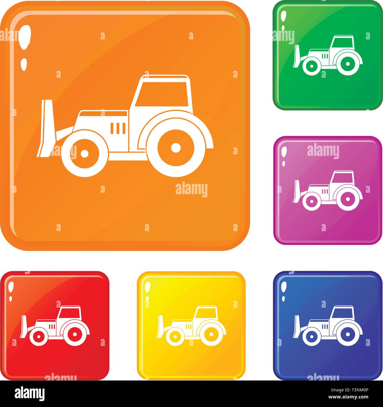 Skid steer loader icons set vector color Stock Vector Image & Art - Alamy