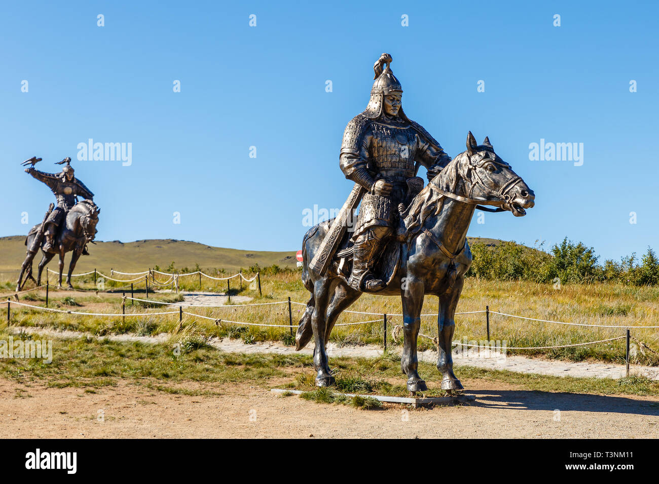 Tsonjin boldog, Mongolia - September 14, 2018: Statues of the soldiers ...