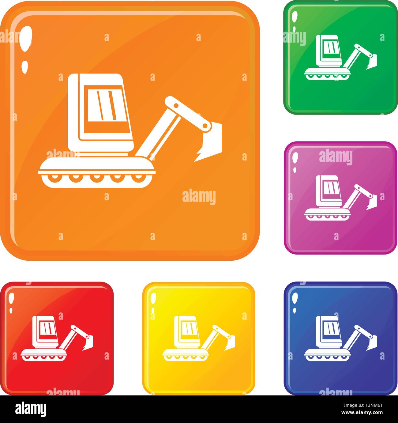 Mini excavator excavation work Stock Vector Images - Alamy