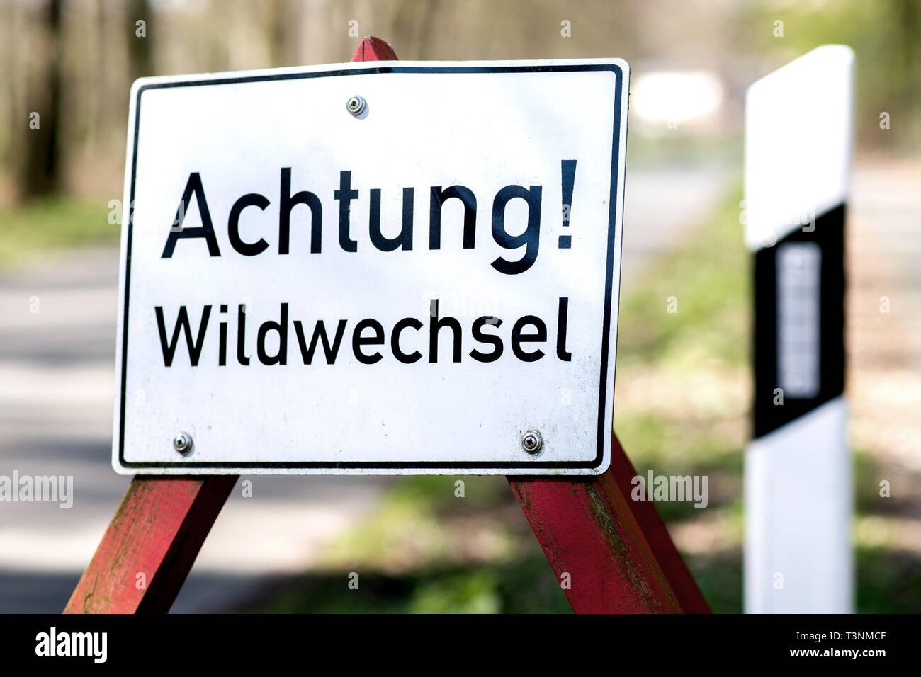 Traffic sign warning wildwechsel hi-res stock photography and images ...